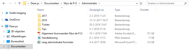 Digitale mappenstructuur – Myo de P.O.
